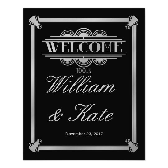 art deco, welcome to our wedding sign | Zazzle.com