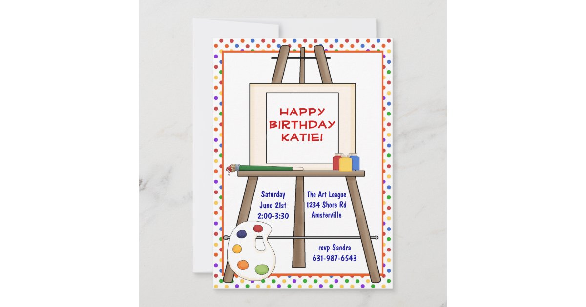 Art Easel Invitation | Zazzle