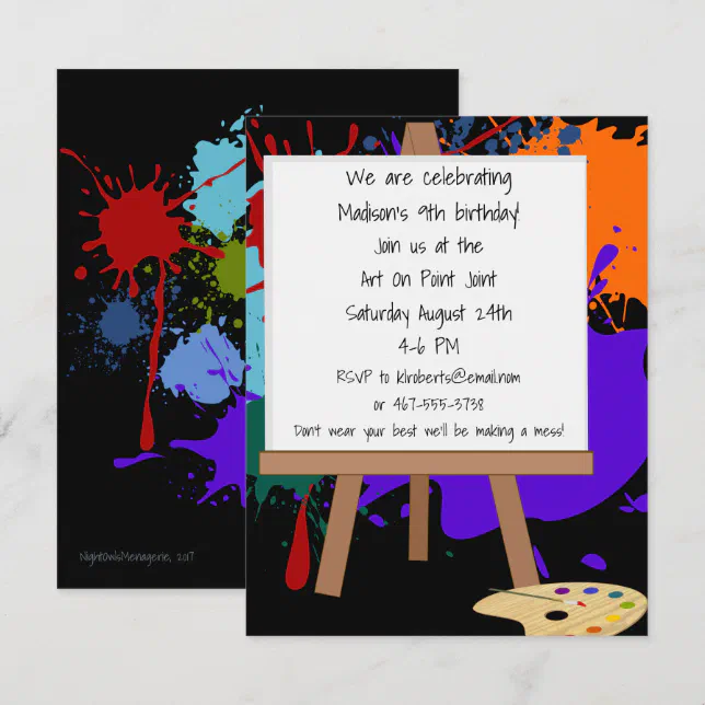 Art Easel Painting Party Invitation | Zazzle
