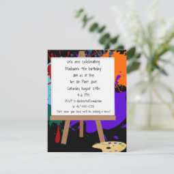 Art Easel Painting Party Invitation | Zazzle