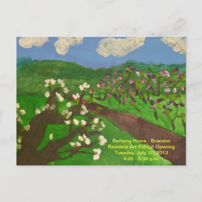 Art Gallery Exhibit Open Invitation Postcard | Zazzle