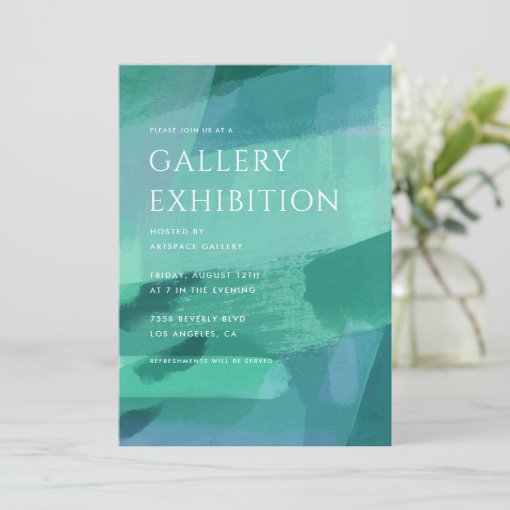 Art Gallery Exhibition Green Invitation | Zazzle