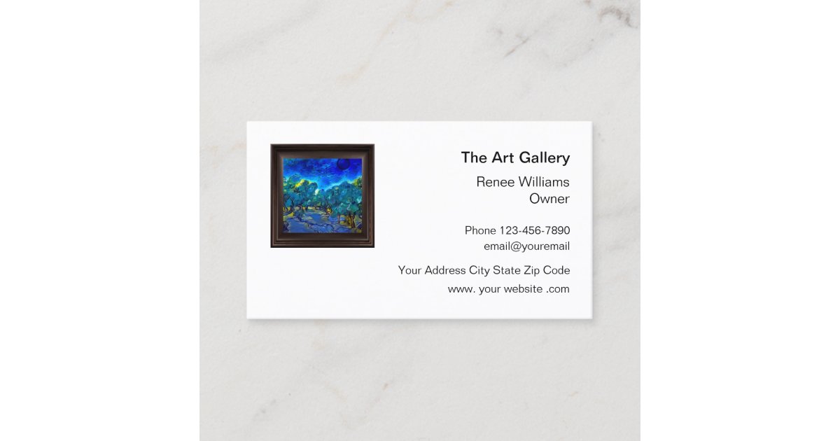 Art Gallery Retail Store Business Card | Zazzle