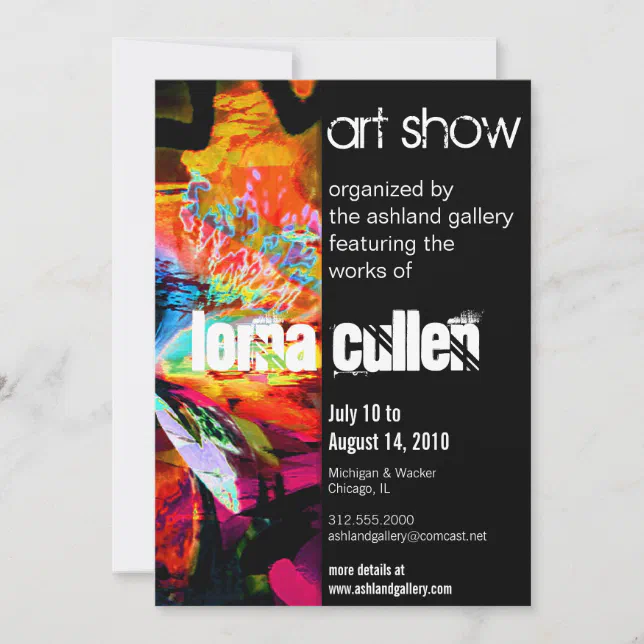 art gallery show invitation - chaos | Zazzle
