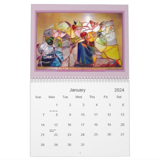 Art Glass Pictures of Stained Glass (2011) Calendar | Zazzle