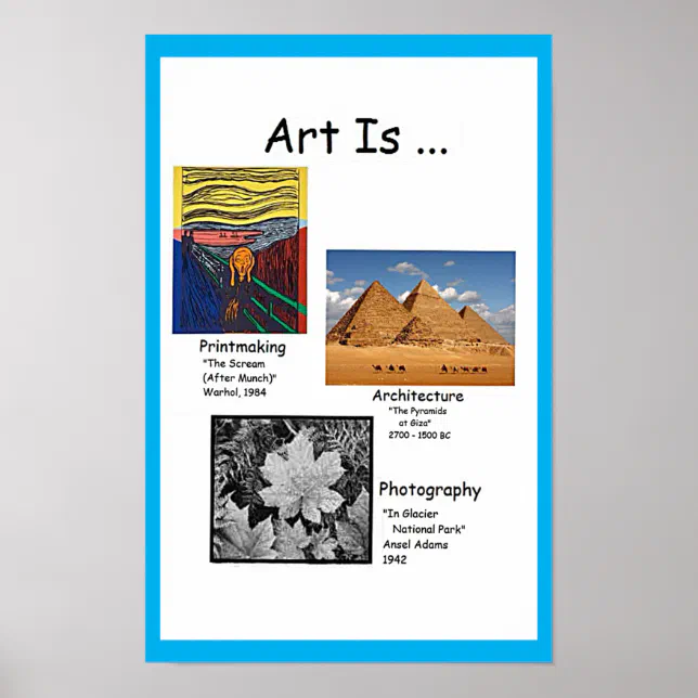 Art is Printmaking, Architecture,Photography (1/4) Poster | Zazzle