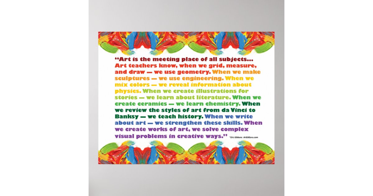 Art is the meeting place poster | Zazzle