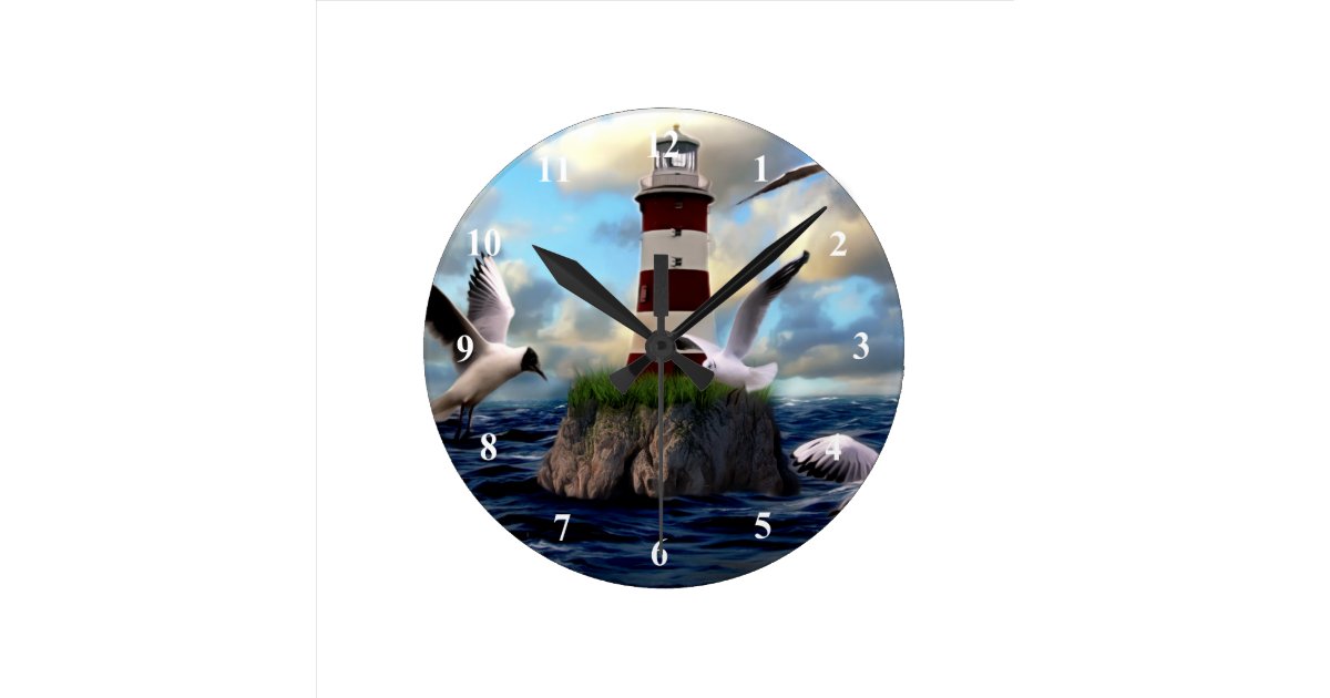 Art Lighthouse Wall Clock | Zazzle