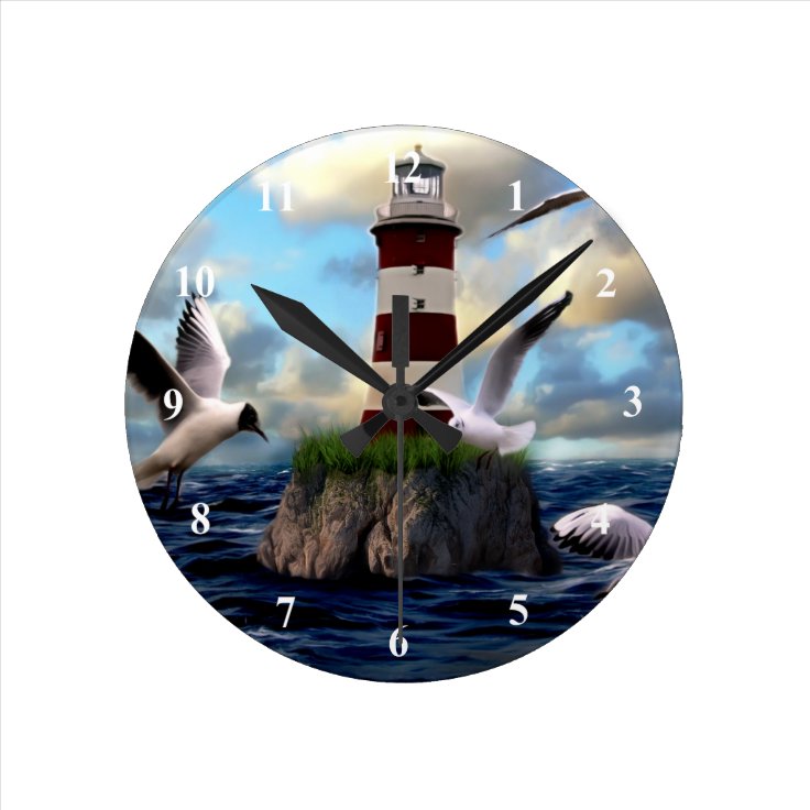 Art Lighthouse Wall Clock | Zazzle