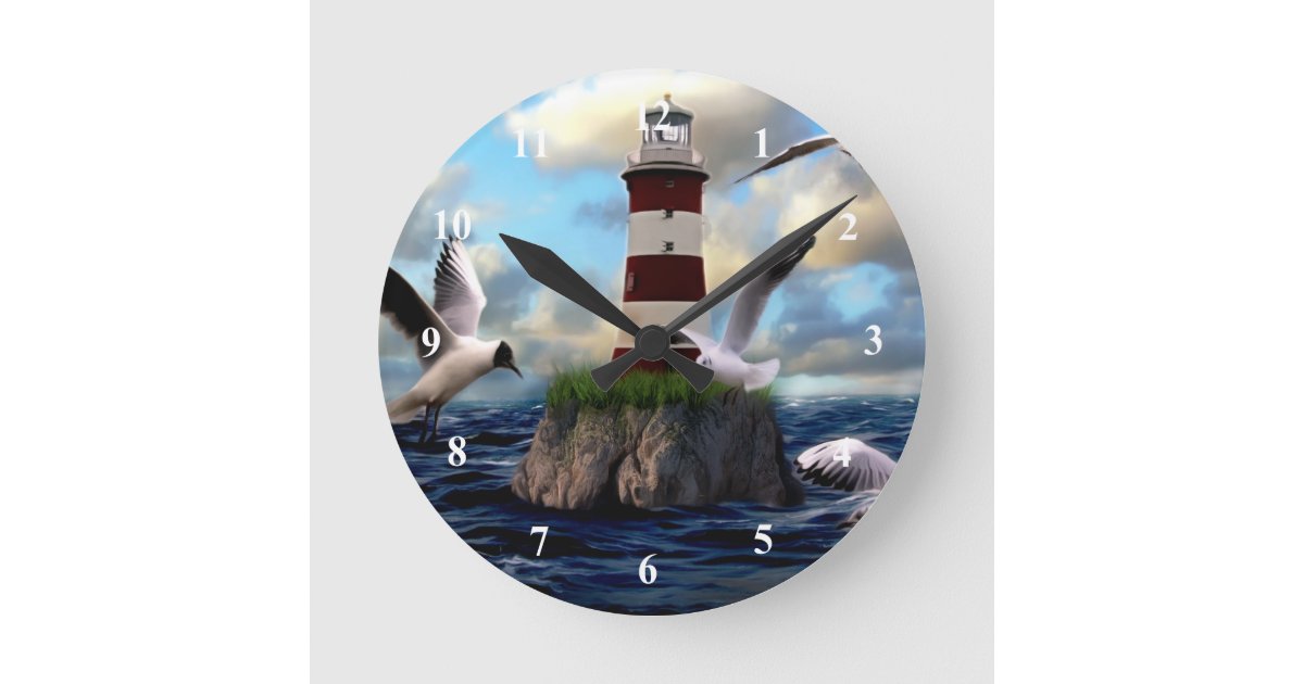 Art Lighthouse Wall Clock | Zazzle
