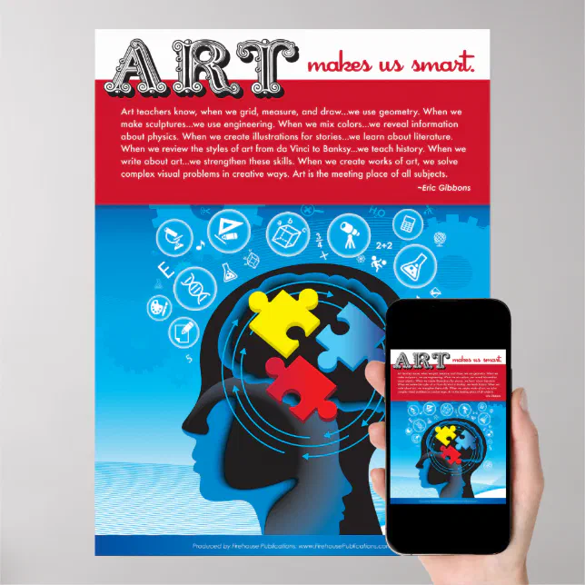 Art Makes Us Smart. Poster | Zazzle