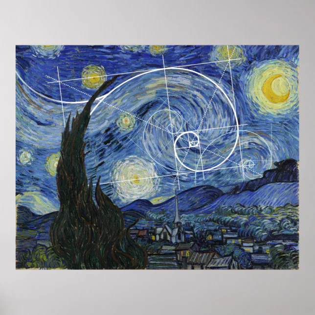 Art Meets Math, Van Gogh Meets Fibonacci Poster | Zazzle