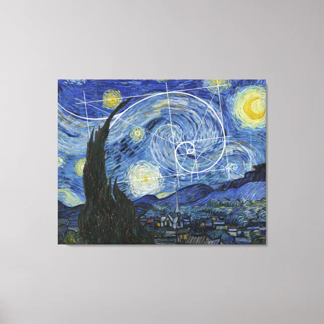 Art Meets Math, Van Gogh Meets Fibonacci Poster Canvas Print | Zazzle