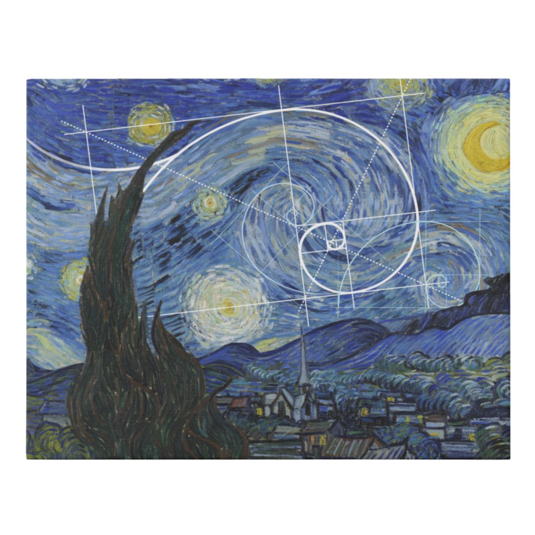 Art Meets Math, Van Gogh Meets Fibonacci Poster Faux Canvas Print | Zazzle