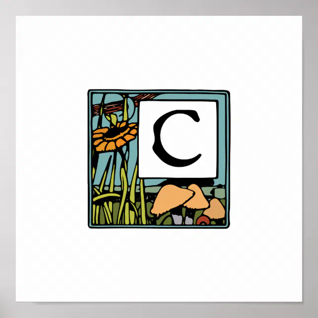 Art Neuveau Storybook Illustration, Letter C Poster | Zazzle