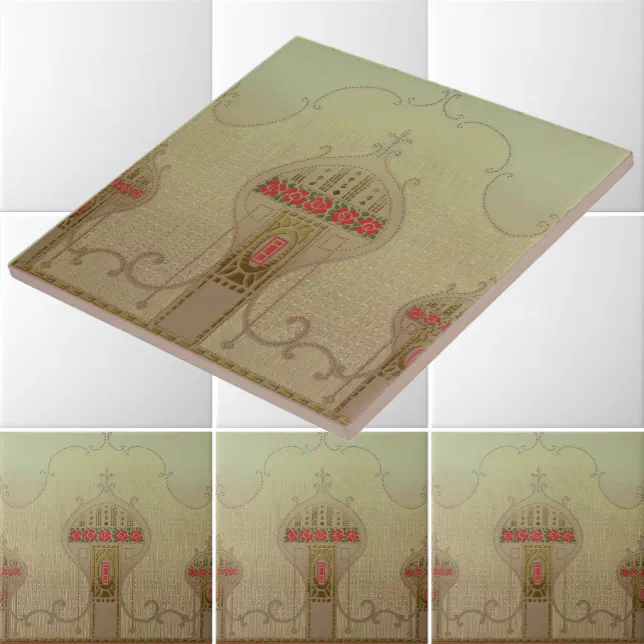 Art Nouveau 1915 Mission Style Floral Frieze Ceramic Tile | Zazzle