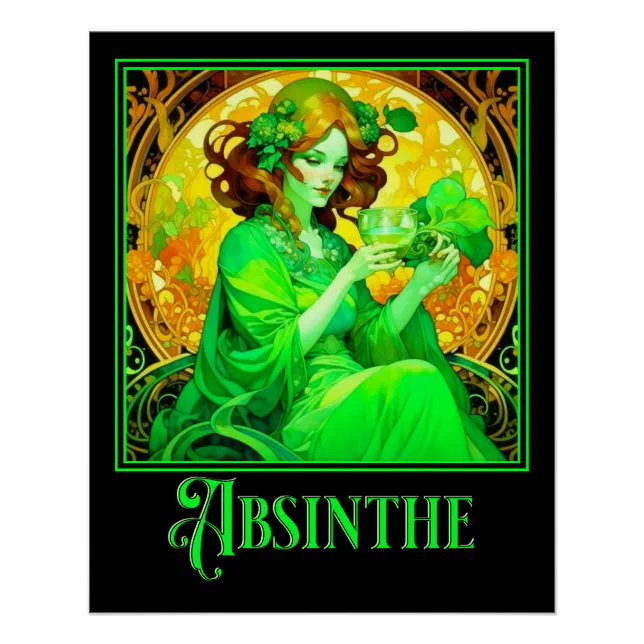 Art Nouveau Absinthe Poster | Zazzle