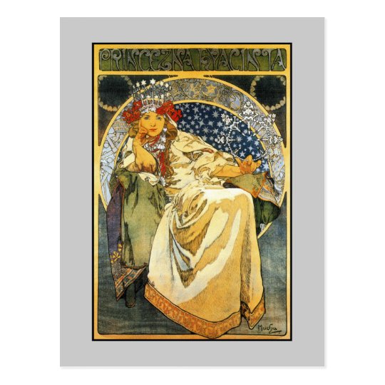 Art Nouveau Alfons Mucha Princess Hyacinth Postcard | Zazzle.com