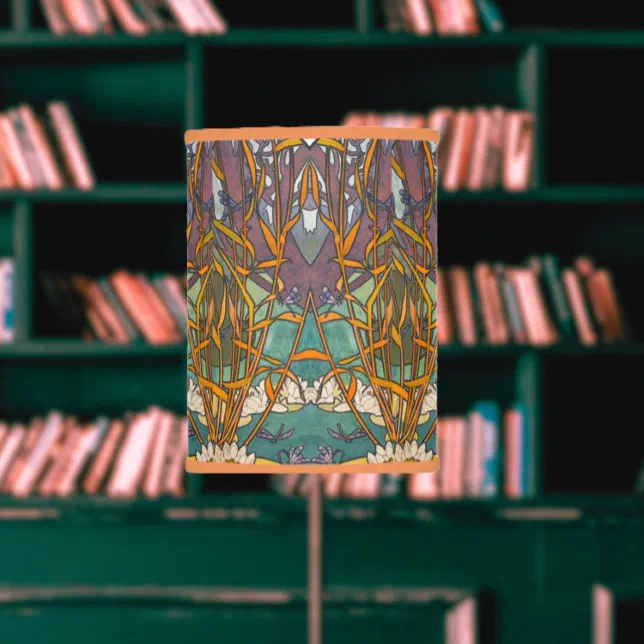 Art nouveau Alphonse mucha flower pond dragonfly Lamp Shade | Zazzle