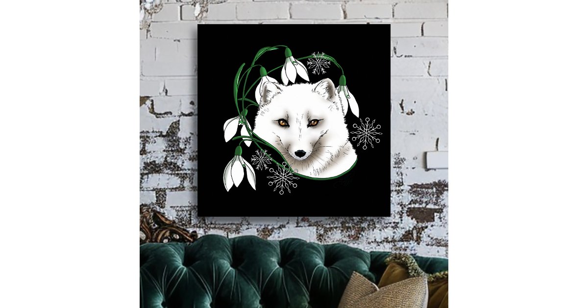 Art Nouveau Arctic White Fox Poster | Zazzle