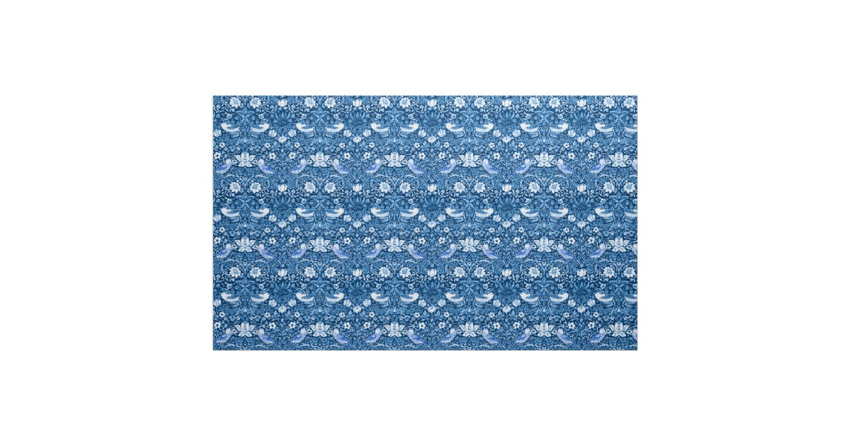 Art Nouveau Bird and Flower Tapestry, Dark Blue Fabric | Zazzle