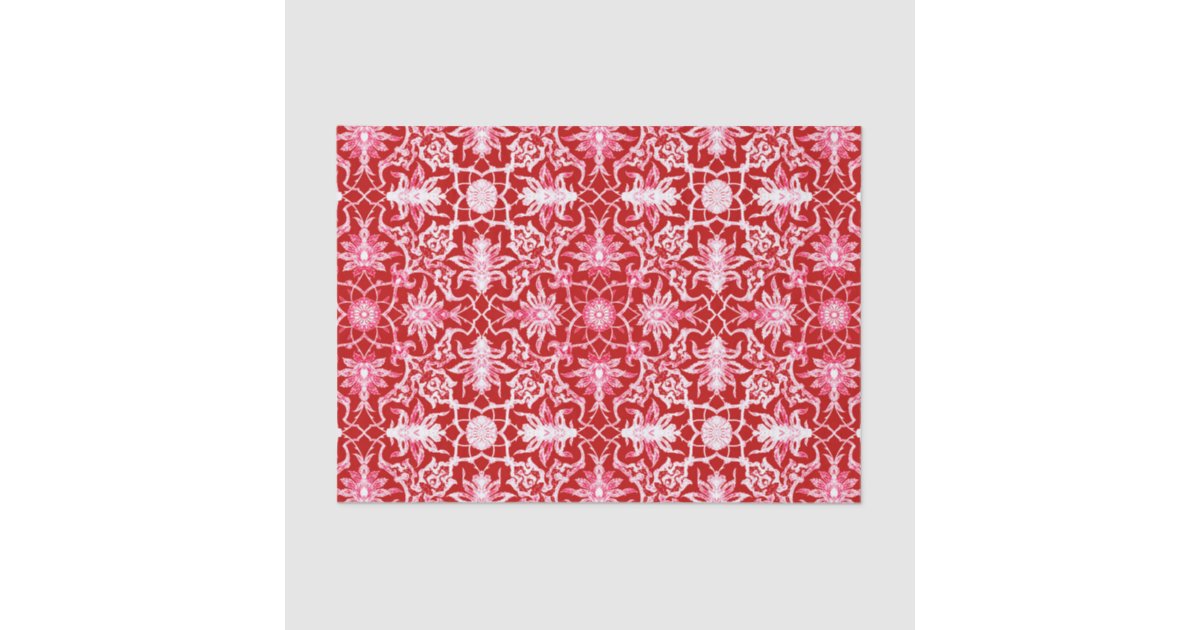 Art Nouveau Chinese Pattern - Deep Red Tissue Paper | Zazzle