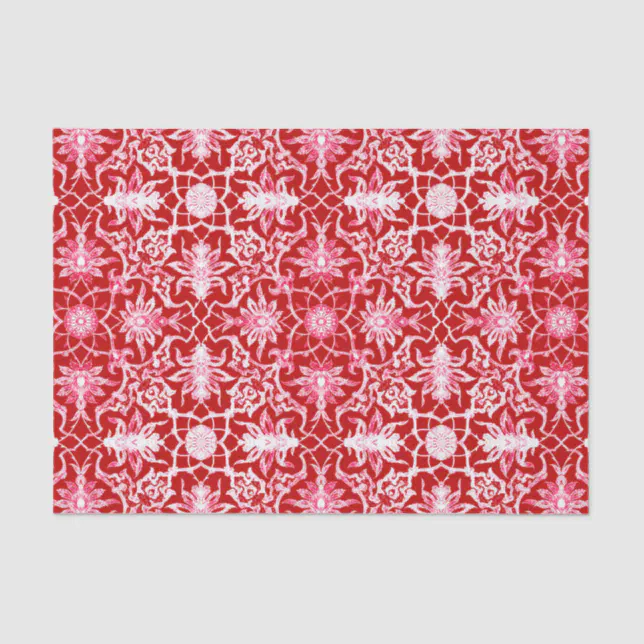 Art Nouveau Chinese Pattern - Deep Red Tissue Paper | Zazzle