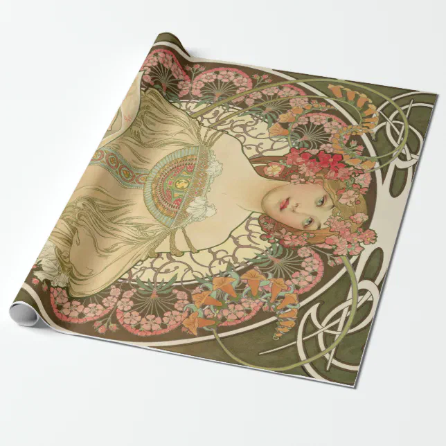 Art Nouveau Decoupage Poster Wrapping Paper | Zazzle