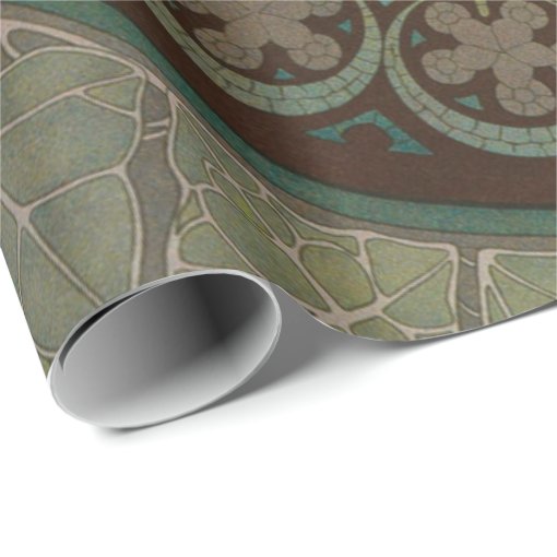 Art Nouveau Decoupage Poster Wrapping Paper | Zazzle