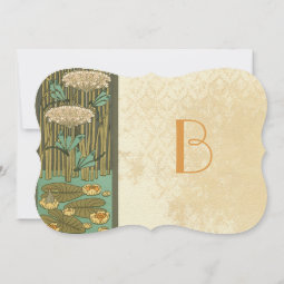 Art Nouveau Dragonfly Lily Pad Wedding Invitation | Zazzle