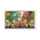 Art nouveau floral stained glass look acrylic tray | Zazzle