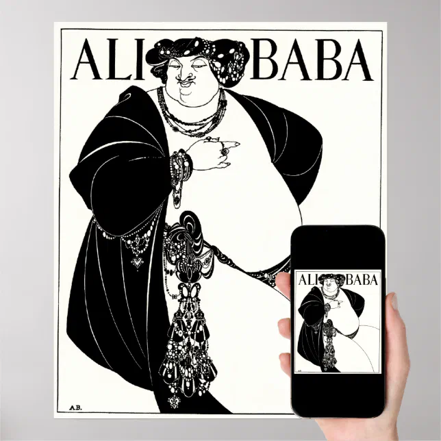Art Nouveau illustration: Beardsley - Ali Baba Poster | Zazzle