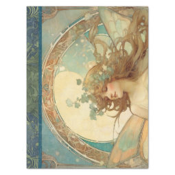 Art Nouveau Lady Fairy Alphonse Mucha Ephemera Tissue Paper | Zazzle