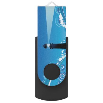 Art nouveau lighthouse in the sea flash drive | Zazzle
