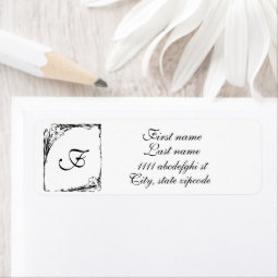 Art nouveau lily return address label | Zazzle