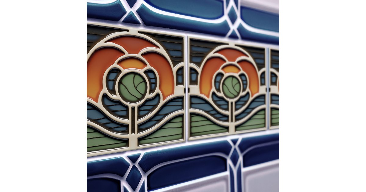 Art Nouveau Mackintosh Rose Ceramic Tile | Zazzle