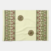 Art Nouveau Monogram Vintage Floral Border Frieze Kitchen Towel | Zazzle