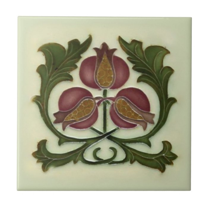 Art Nouveau Pomegranate Reproduction Antique Tile | Zazzle.com