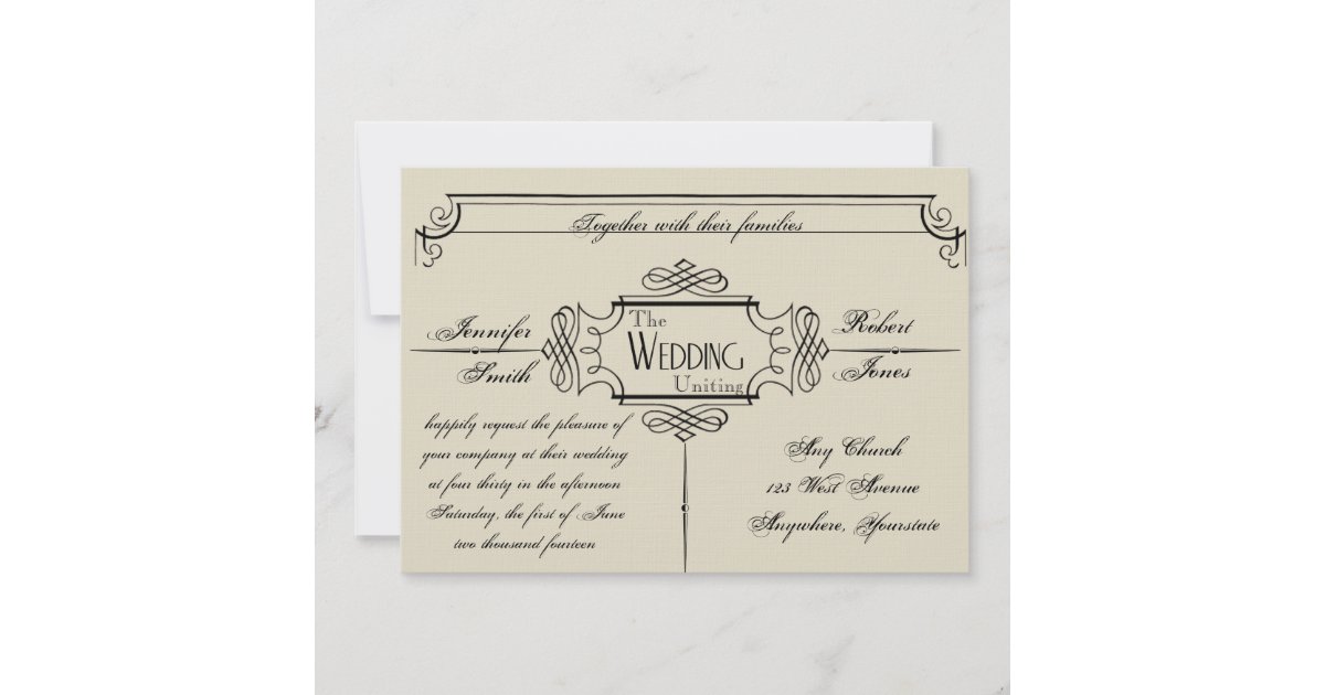 Art Nouveau Posh Wedding Invitation | Zazzle