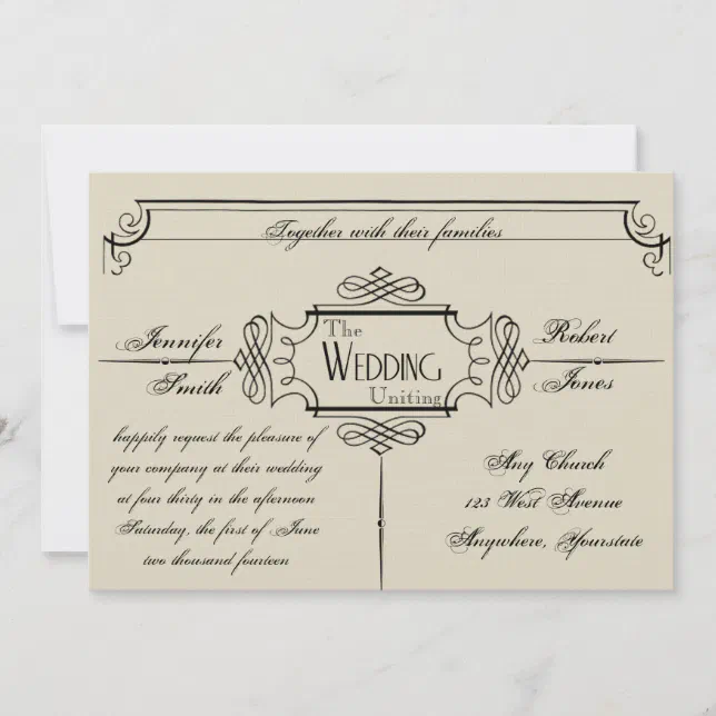 Art Nouveau Posh Wedding Invitation | Zazzle