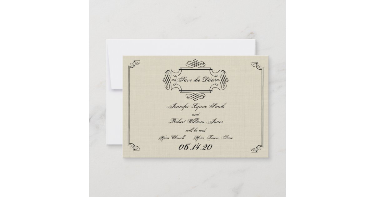 Art Nouveau Posh Wedding Save the Date | Zazzle