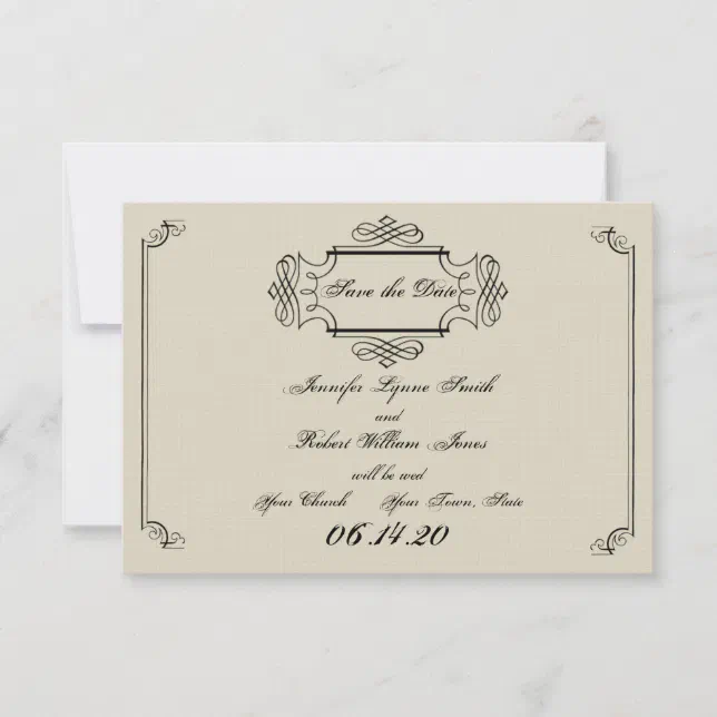 Art Nouveau Posh Wedding Save the Date | Zazzle
