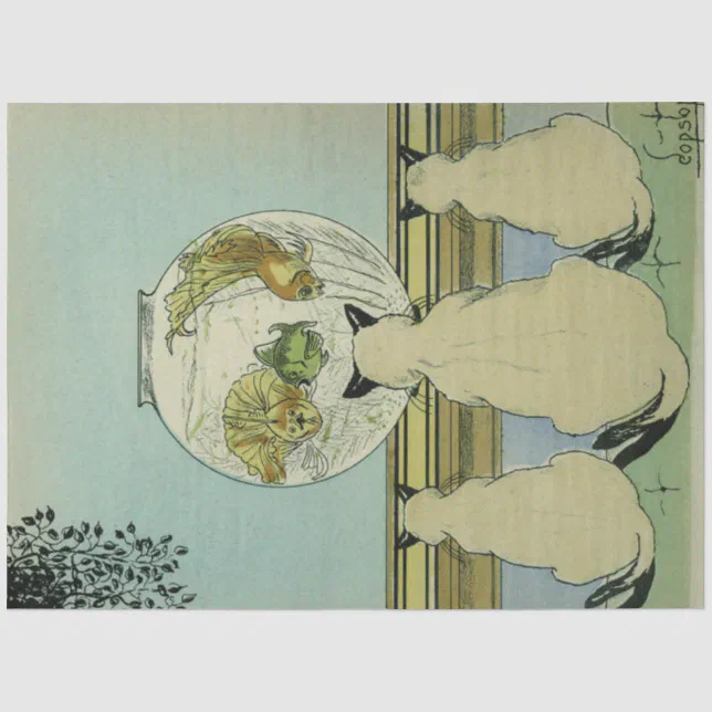 Art Nouveau Poster Cats Decoupage Tissue Paper | Zazzle