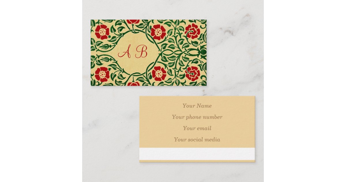 Art Nouveau Rose Calling Card | Zazzle