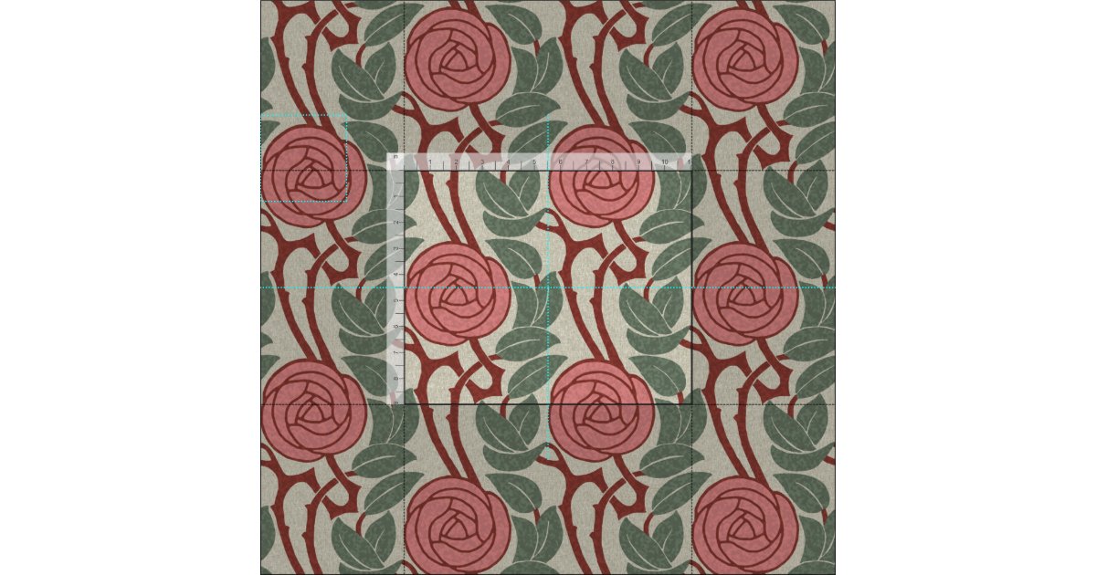 Art Nouveau Roses Fabric | Zazzle
