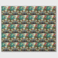 Art nouveau stained glass floral wrapping paper | Zazzle