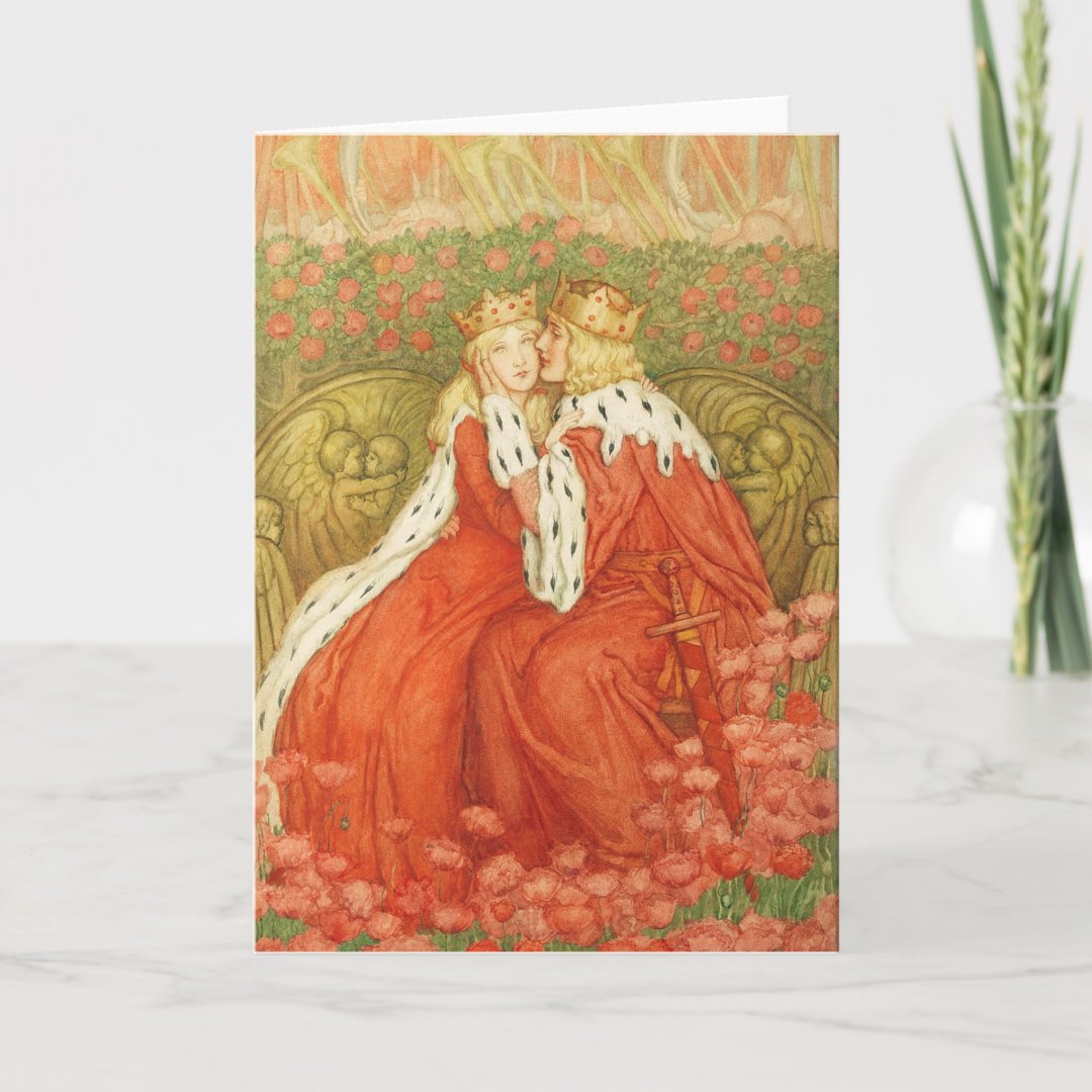 Art Nouveau Valentine by Amelia Bowerley Holiday Card | Zazzle