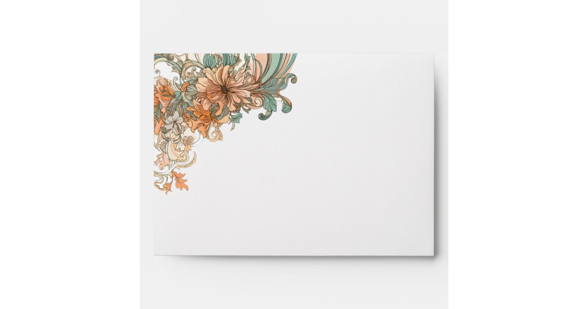 Art Nouveau Wedding Enclosure Envelope | Zazzle