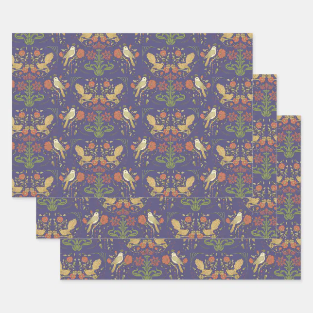 Art Nouveau William Morris Inspired Giftwrap Wrapping Paper Sheets | Zazzle