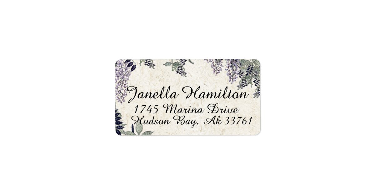 Art Nouveau Wisteria Flowers Address Labels | Zazzle